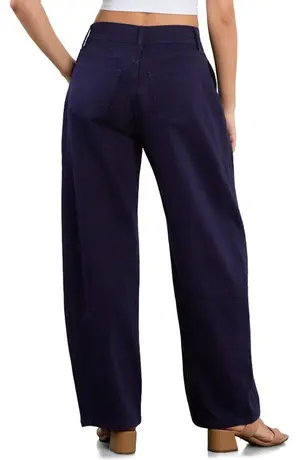 WASH LAB DENIM Sweetheart Stripe Barrel Leg Jeans - Eclipse