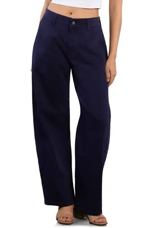 WASH LAB DENIM Sweetheart Stripe Barrel Leg Jeans - Eclipse