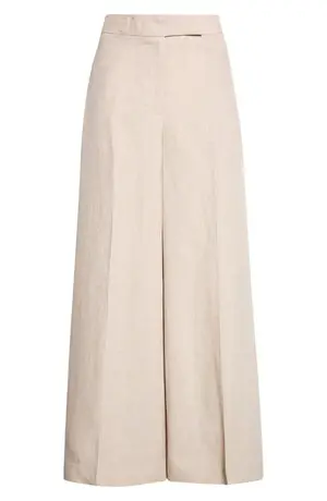 REISS Kit Wide Leg Linen Trousers - Neutral