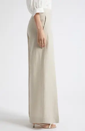 REISS Kit Wide Leg Linen Trousers