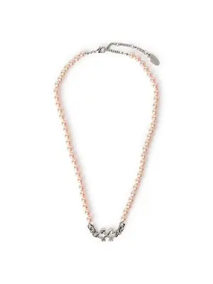 Off-White Arrow Pearl Full Necklace -soft Pink