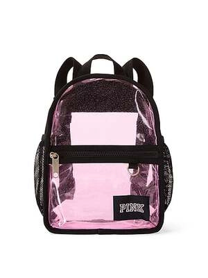 Pink Quilted Puffer Backpack - Black