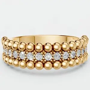 AYA FINE JEWELRY Diamond Beaded Band Ring