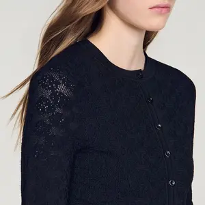 Sandro Decorative Pointelle Cardigan
