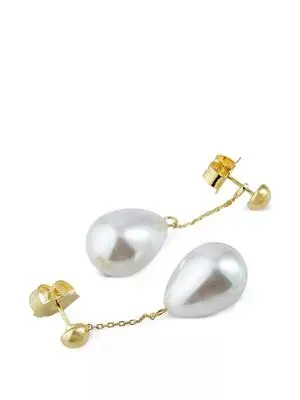 ESHVI Pearl Pendant Drop Earrings - Gold
