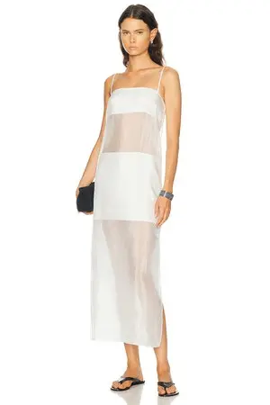 SANS FAFF Cove Silk Maxi Dress - White