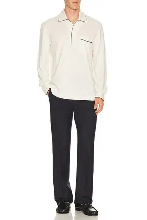TOM FORD Cotton Silk Piquet Polo In White