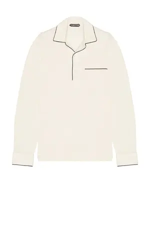 TOM FORD Cotton Silk Piquet Polo In White
