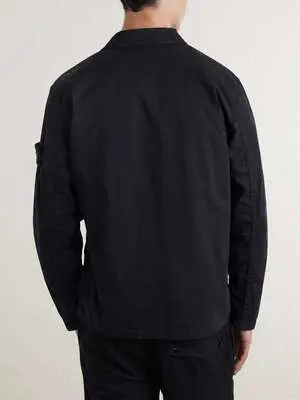Stone Island Garment-dyed Cotton-blend Twill Overshirt