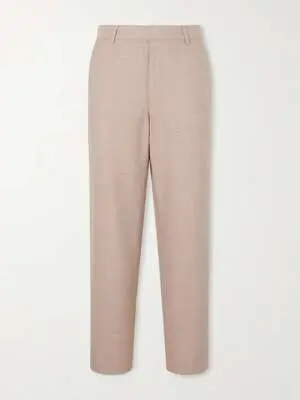 THE ELDER STATESMAN Cashmina Slacker Straight-leg Wool And Cashmere-blend Trousers - Beige