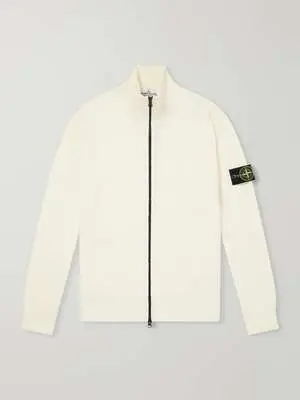 Stone Island Ribbed Cotton Zip-up Sweater