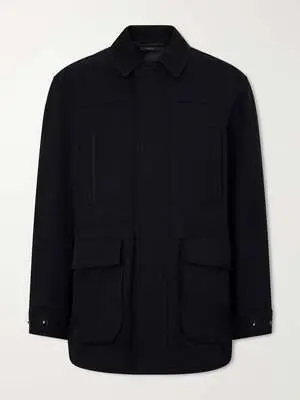 TOM FORD Suede-trimmed Cotton-blend Twill Jacket