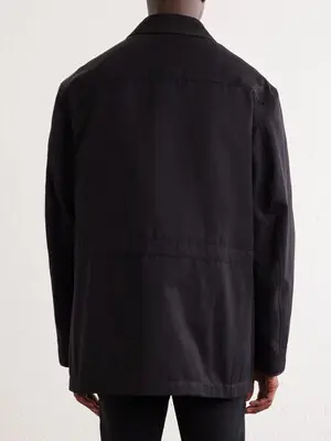 TOM FORD Suede-trimmed Cotton-blend Twill Military Jacket