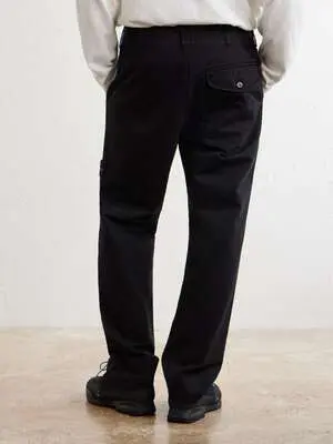 Stone Island Straight-leg Herringbone Cotton Trousers