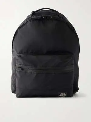 Stone Island Logo-appliqué Shell Backpack - Black