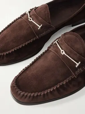 TOM FORD Ripley Embellished Suede Loafers