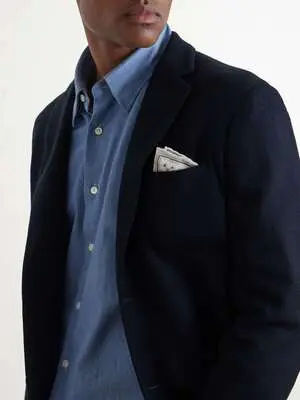 SLOWEAR Wool-blend Jersey Blazer - Navy