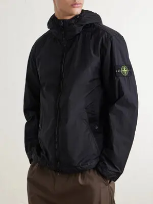 Stone Island Crinkle-shell Hooded Jacket