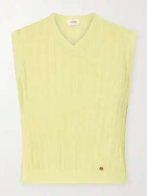 Versace Medusa-embellished Ribbed Mesh Vest