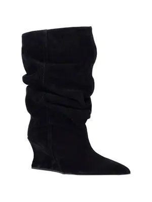 Balmain Wedge Suede Ankle Boots