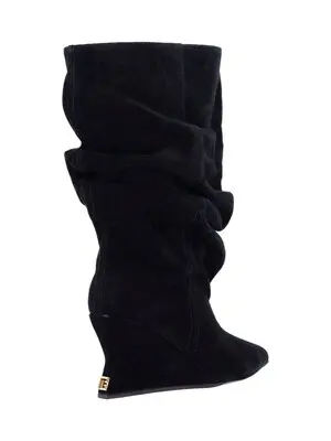 Balmain Wedge Suede Ankle Boots