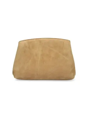 LIFFNER Pushlock Suede Pouch - Beige