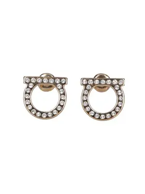 FERRAGAMO Earrings With Rhinestones "gancini