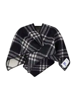 Burberry Wool Cape "check - Black
