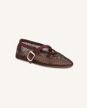 Alaïa Mesh Ballerinas - Bordeaux