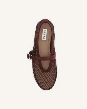 Alaïa Mesh Ballerinas - Bordeaux