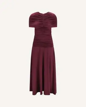 SELF-PORTRAIT Ruched Midi Dress In Jersey