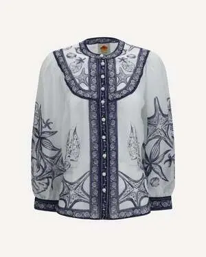 Farm Rio Printed Ramie Shirt