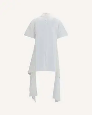 Alaïa Asymmetrical Cotton T-shirt With High Neck