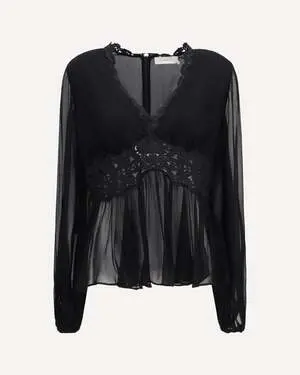 Zimmermann Luna Peplum Blouse - Black