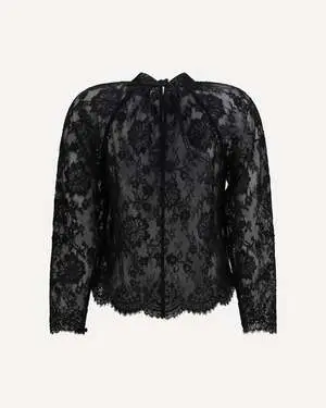 SELF-PORTRAIT Lace High Neck Blouse