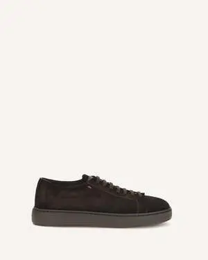 Santoni Suede Lace-up Sneakers - Brown