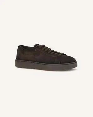 Santoni Suede Lace-up Sneakers - Brown