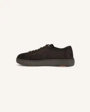 Santoni Suede Lace-up Sneakers - Brown