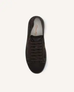Santoni Suede Lace-up Sneakers - Brown