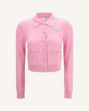 SELF-PORTRAIT Floral Ebroidered Knit Cardigan Feale - Pink