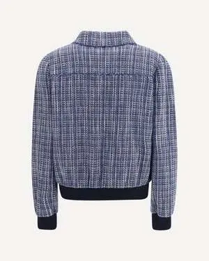 Kiton Textured Tweed Jacket With Zip Closure