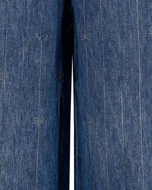 SELF-PORTRAIT Crystal-striped Jeans
