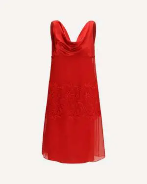 FERRAGAMO Draped Lace Dress