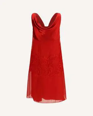 FERRAGAMO Draped Lace Dress