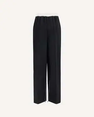 Kiton Silk Wide-leg Pants With Drawstring Waistband