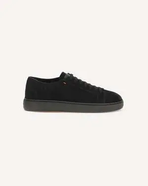 Santoni Suede Lace-up Sneakers - Black