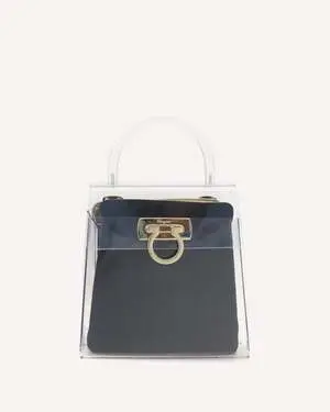 FERRAGAMO Pvc Top Handle Bag - Black