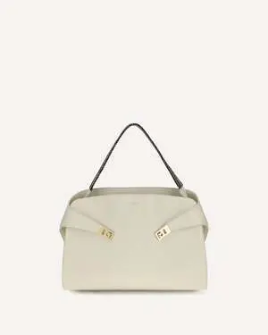 FERRAGAMO Large Hug Soft Shoulder Bag - Cream