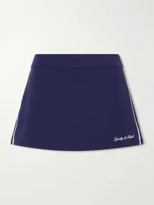 Sporty & Rich Striped Jersey Tennis Skirt - Blue