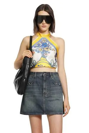Gucci Printed Silk Twill Top - Multicolor